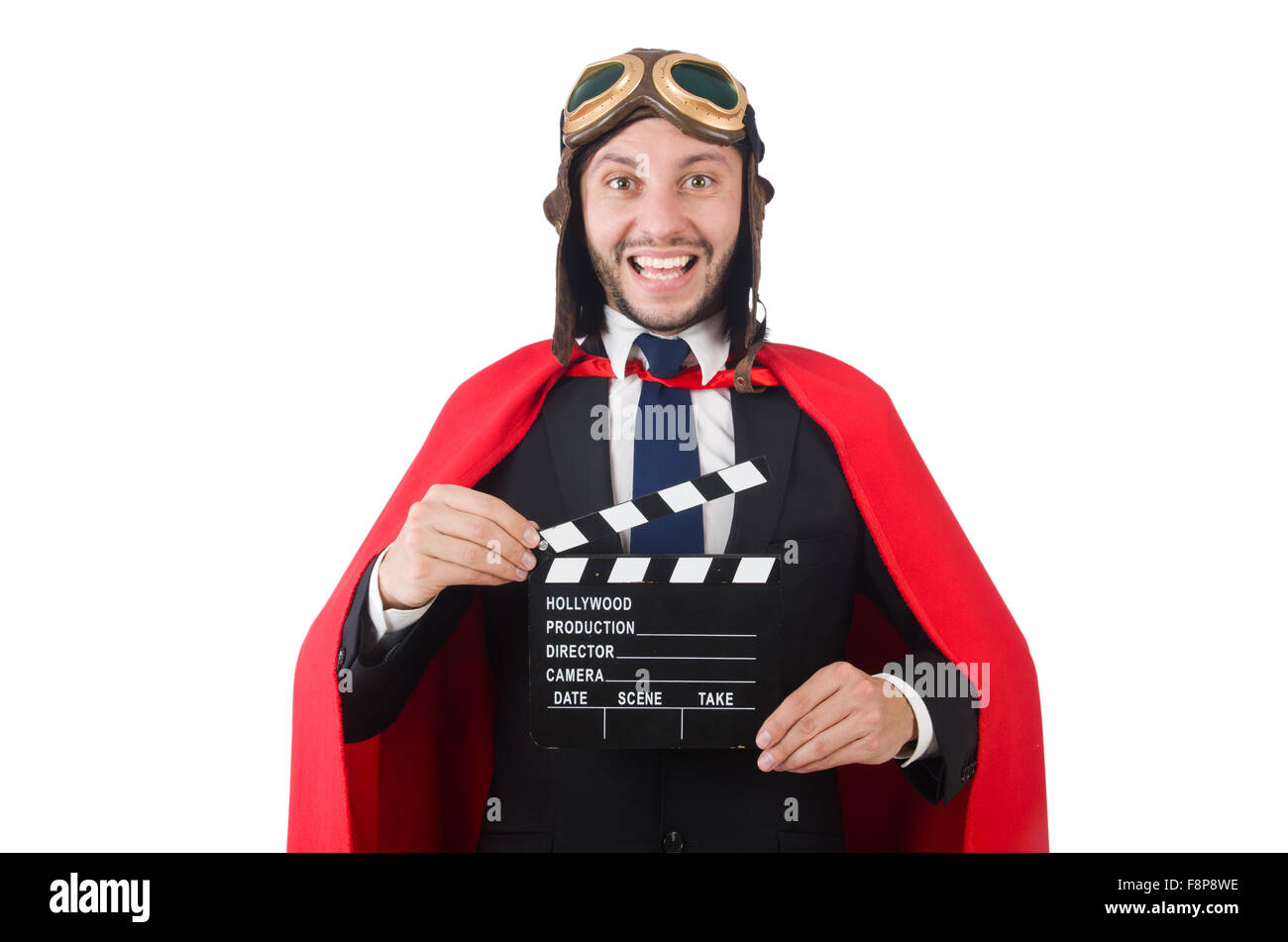 Man wearing red clothing in funny concept Stock Photo - Alamy