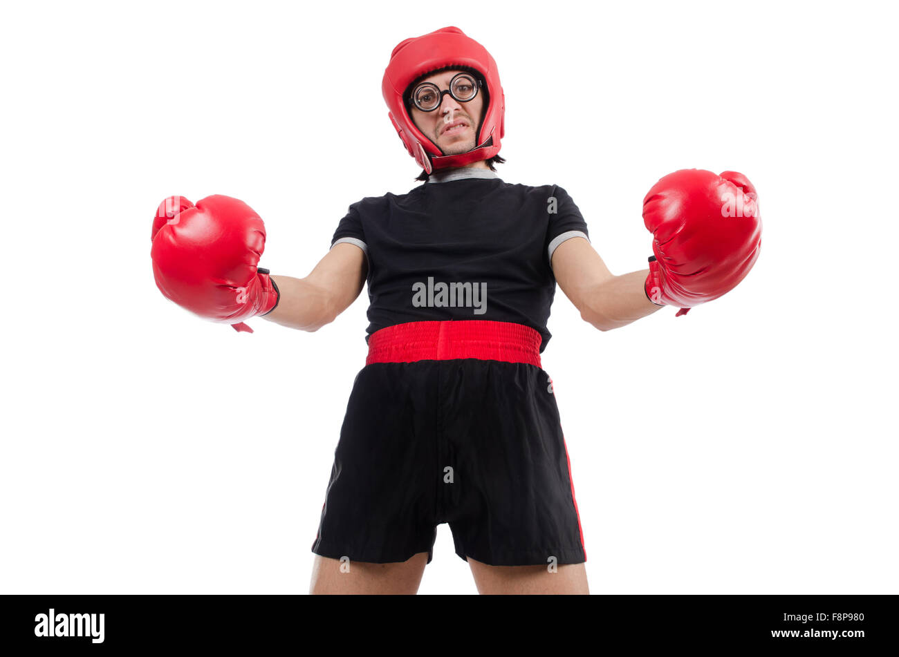 Funny boxer isolated on the white Stock Photo - Alamy