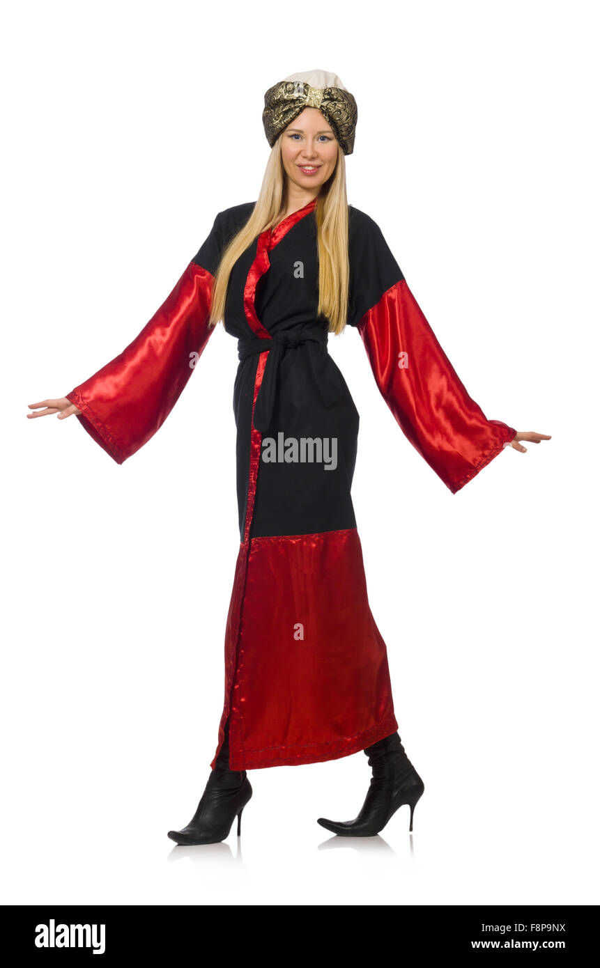 Female magician isolated on white Stock Photo - Alamy