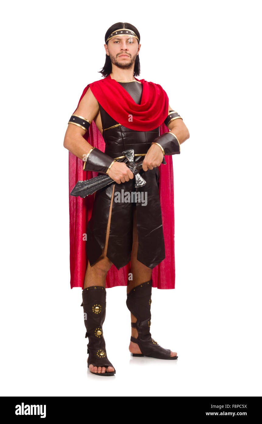 Ancient warrior gladiator posing Cut Out Stock Images & Pictures - Alamy