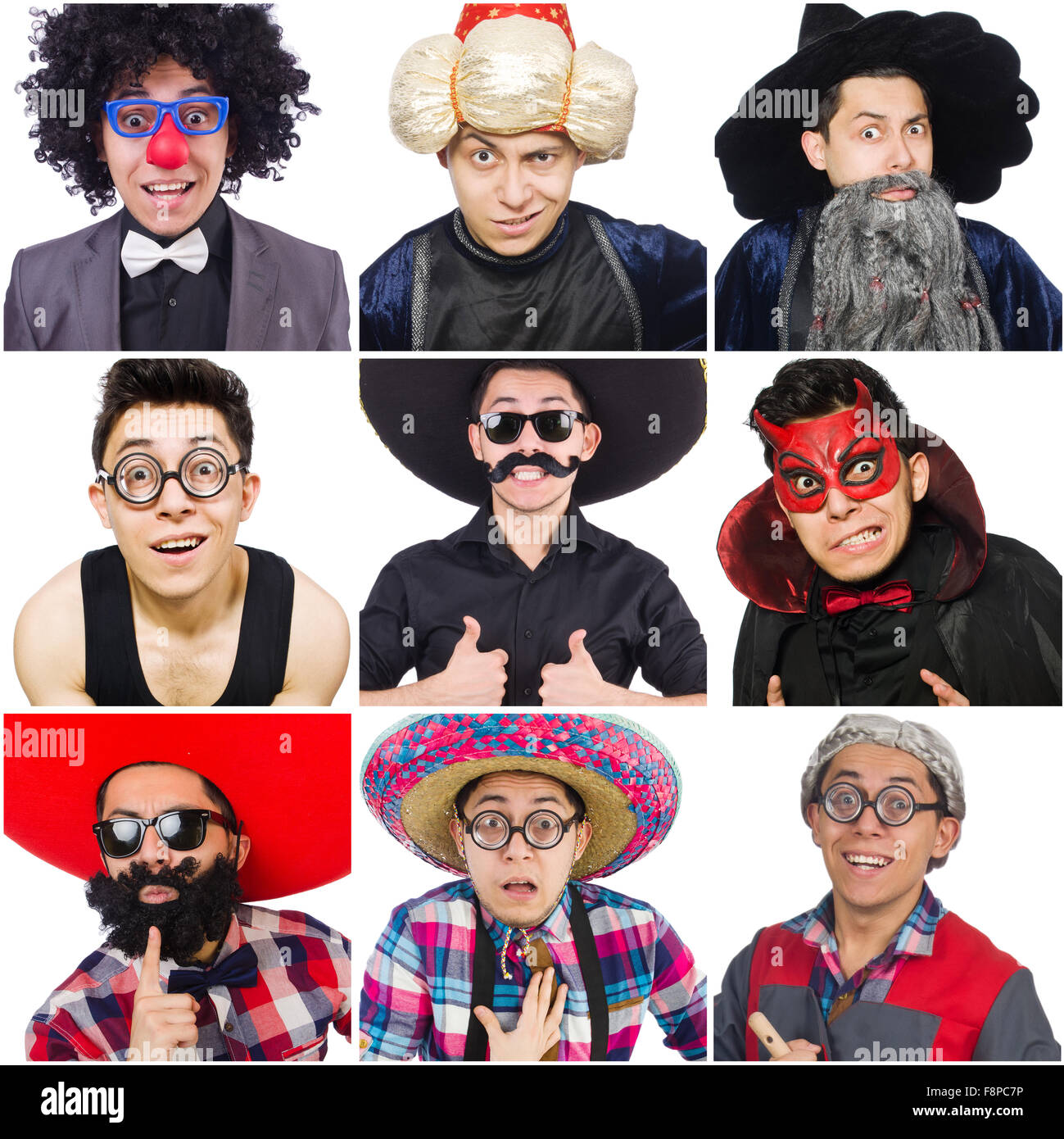 Collage of many faces from same model Stock Photo - Alamy