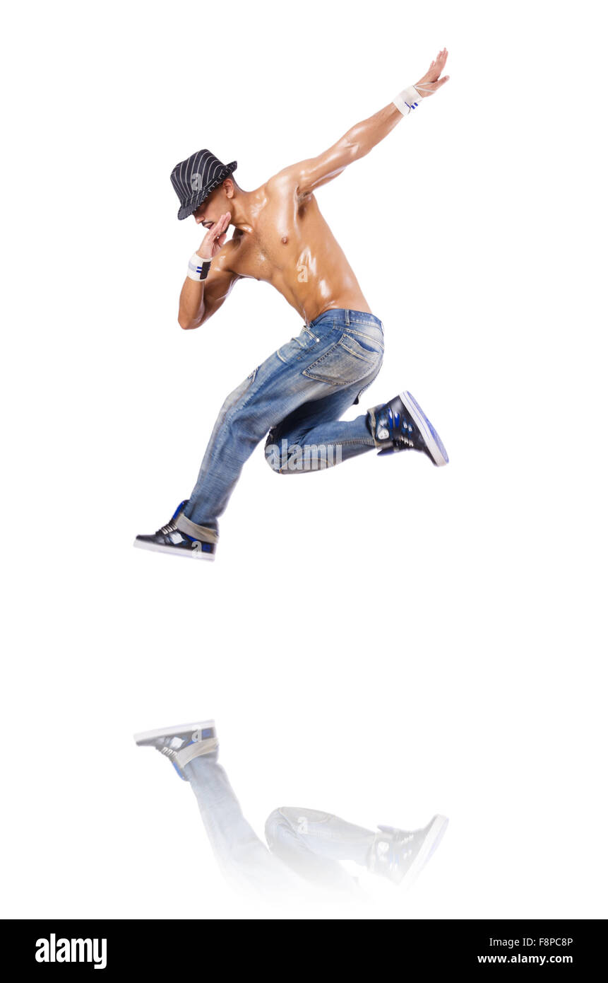 Dancer dancing dances isolated on white Stock Photo - Alamy