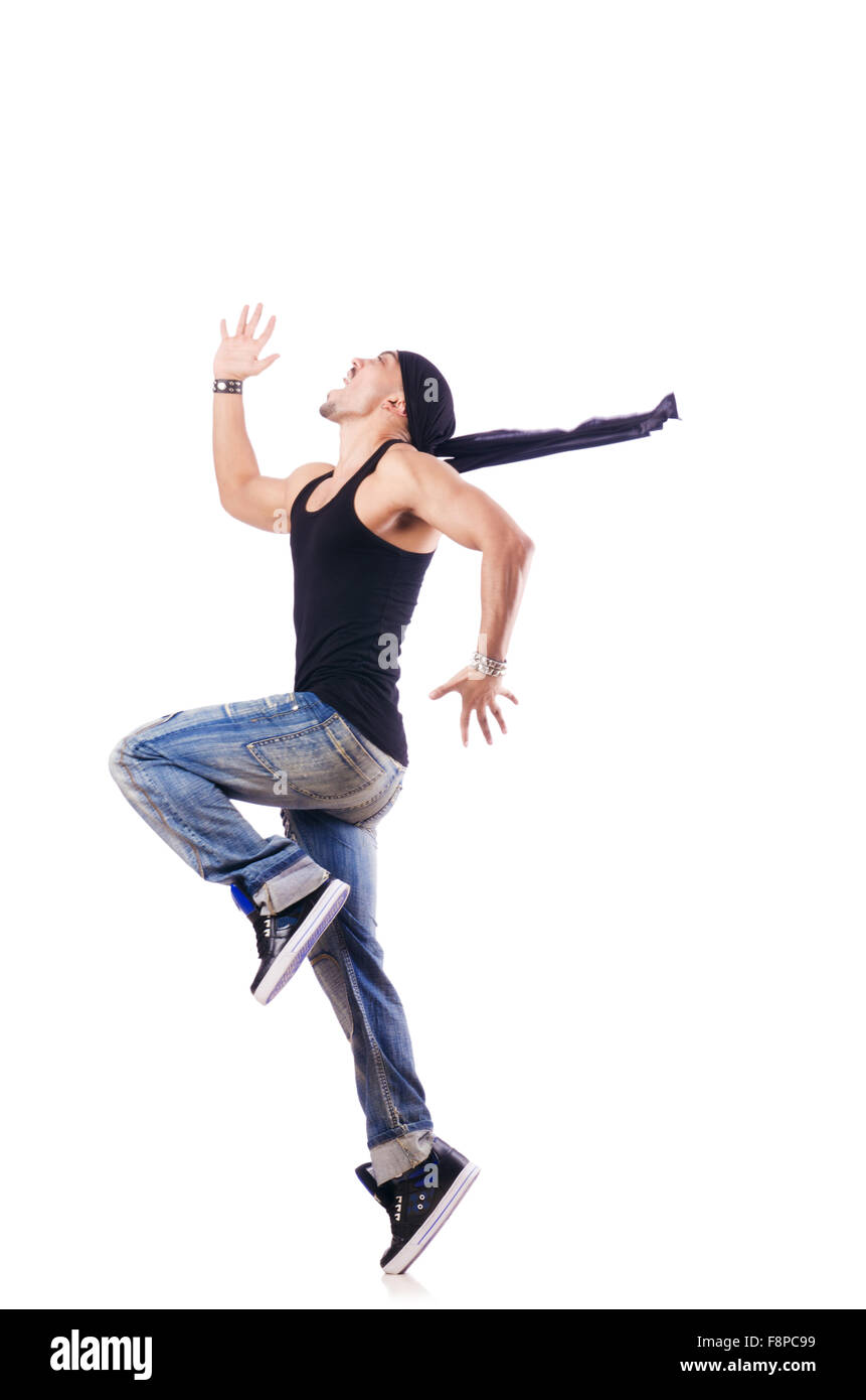 Dancer dancing on the white Stock Photo - Alamy
