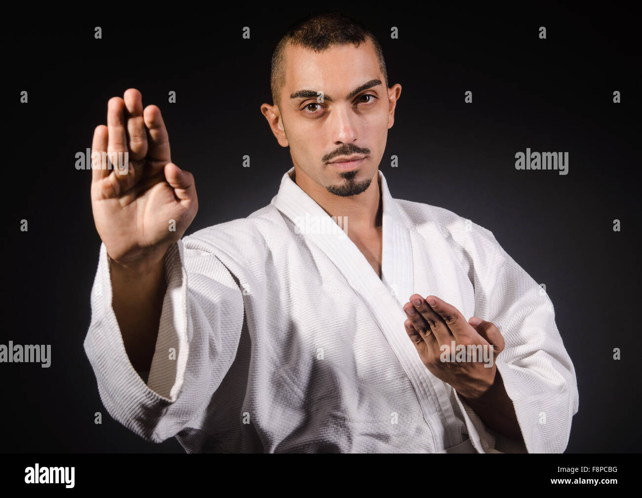 Karate martial arts fighter Stock Photo - Alamy
