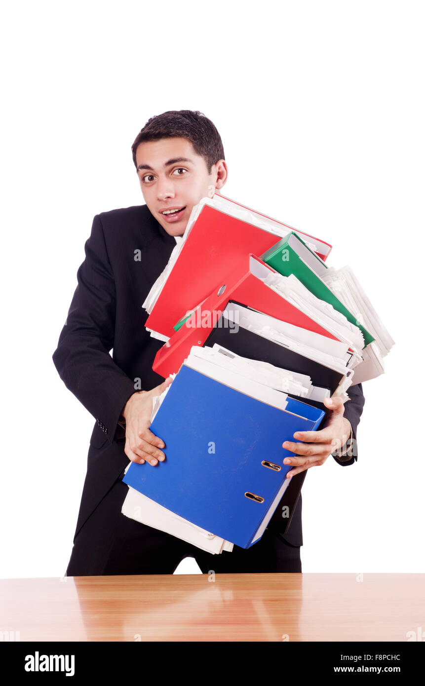 Young busy businessman at his desk Stock Photo - Alamy