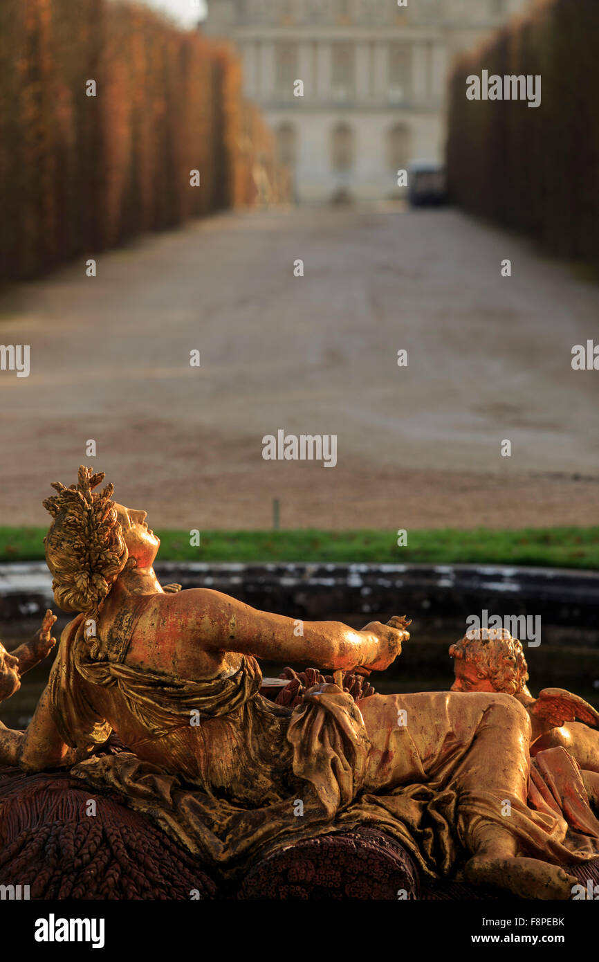 A golden statue of Ceres, the Roman goddess of harvests and corn in the ...