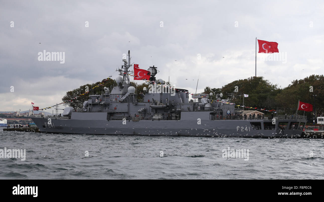 TCG Turgutreis War Ship in Sarayburnu coast during 29 October Republic ...