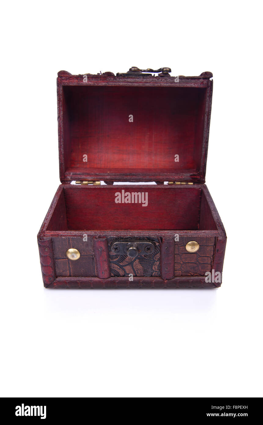Old chest isolated on the white background Stock Photo - Alamy