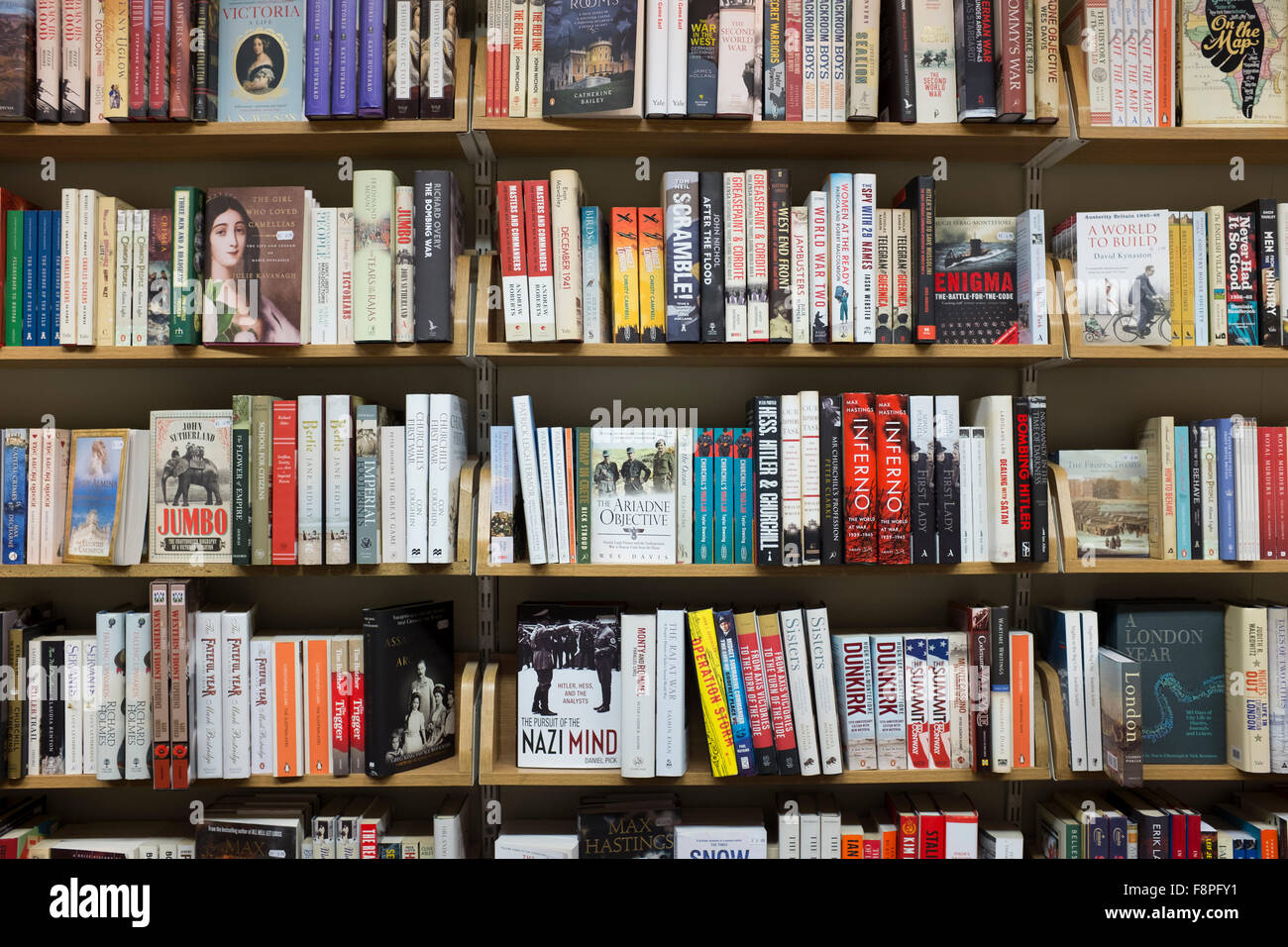 Books on shelves in bookstore,UK Stock Photo - Alamy