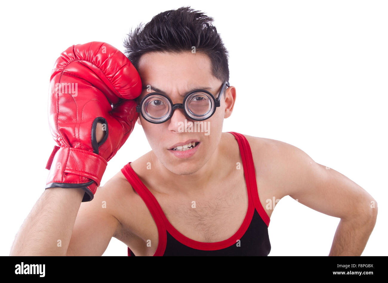 Funny boxer isolated on the white background Stock Photo - Alamy
