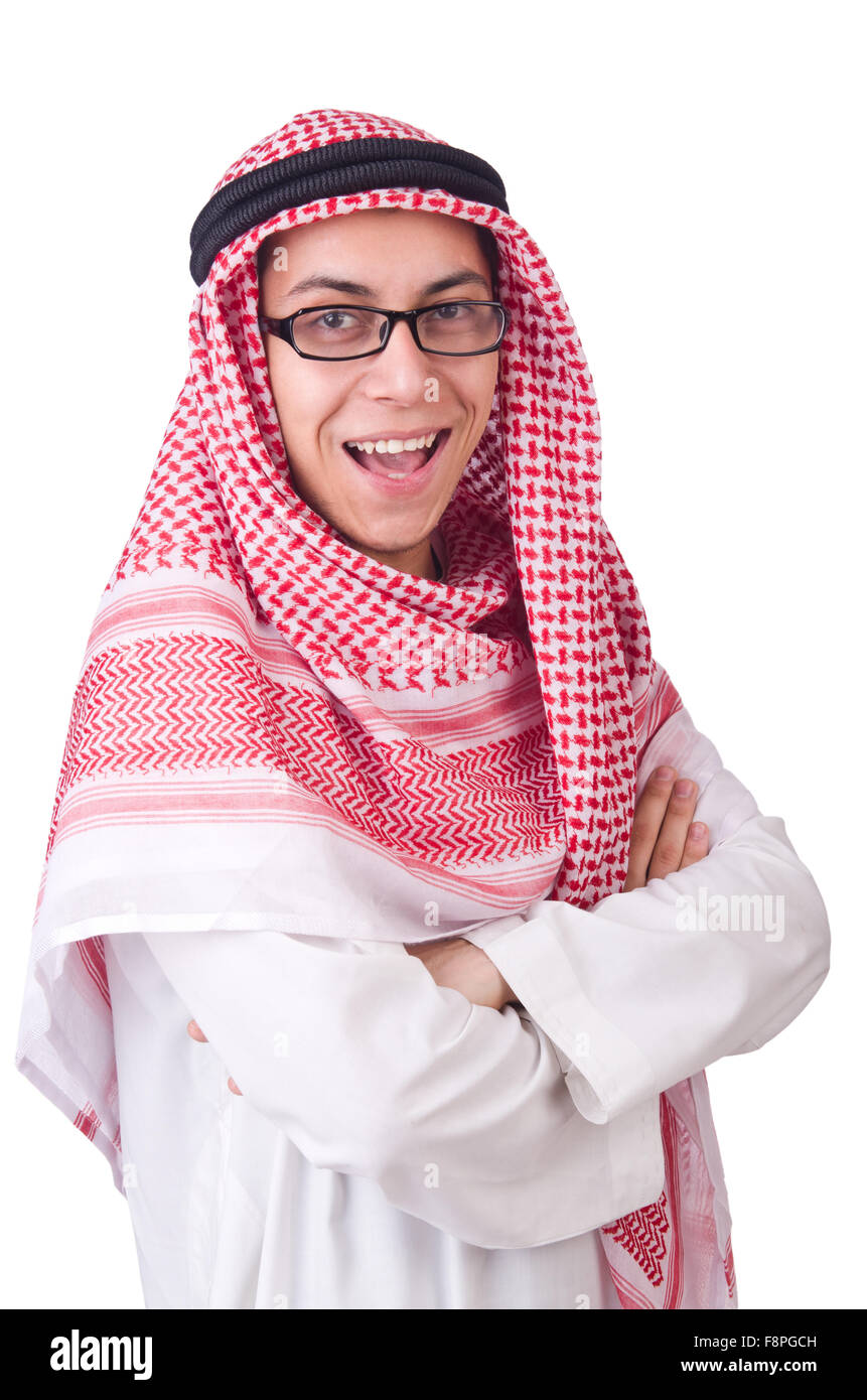 Young arab man isolated on white Stock Photo - Alamy