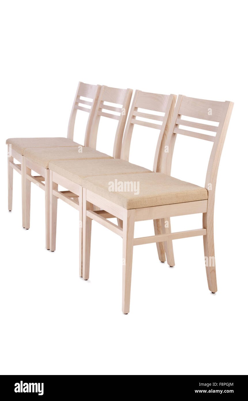 Set of chairs isolated on white Stock Photo - Alamy