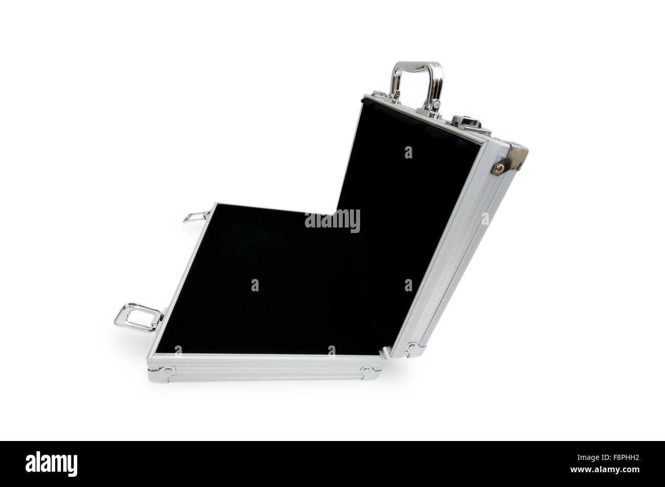 Metal case isolated on the white background Stock Photo - Alamy