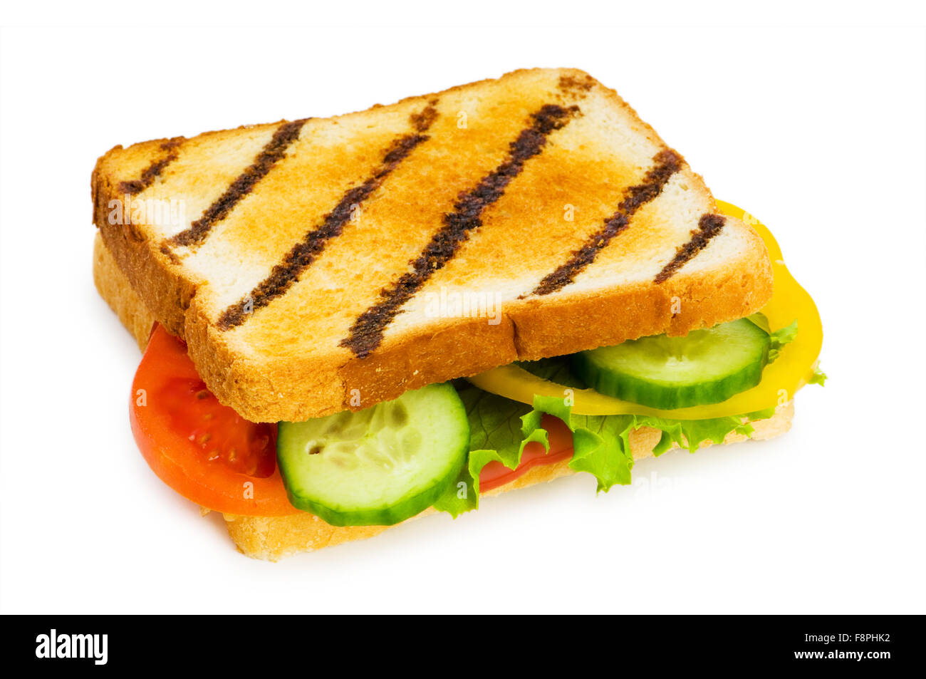 Toasted bread with filling isolated on the white Stock Photo - Alamy