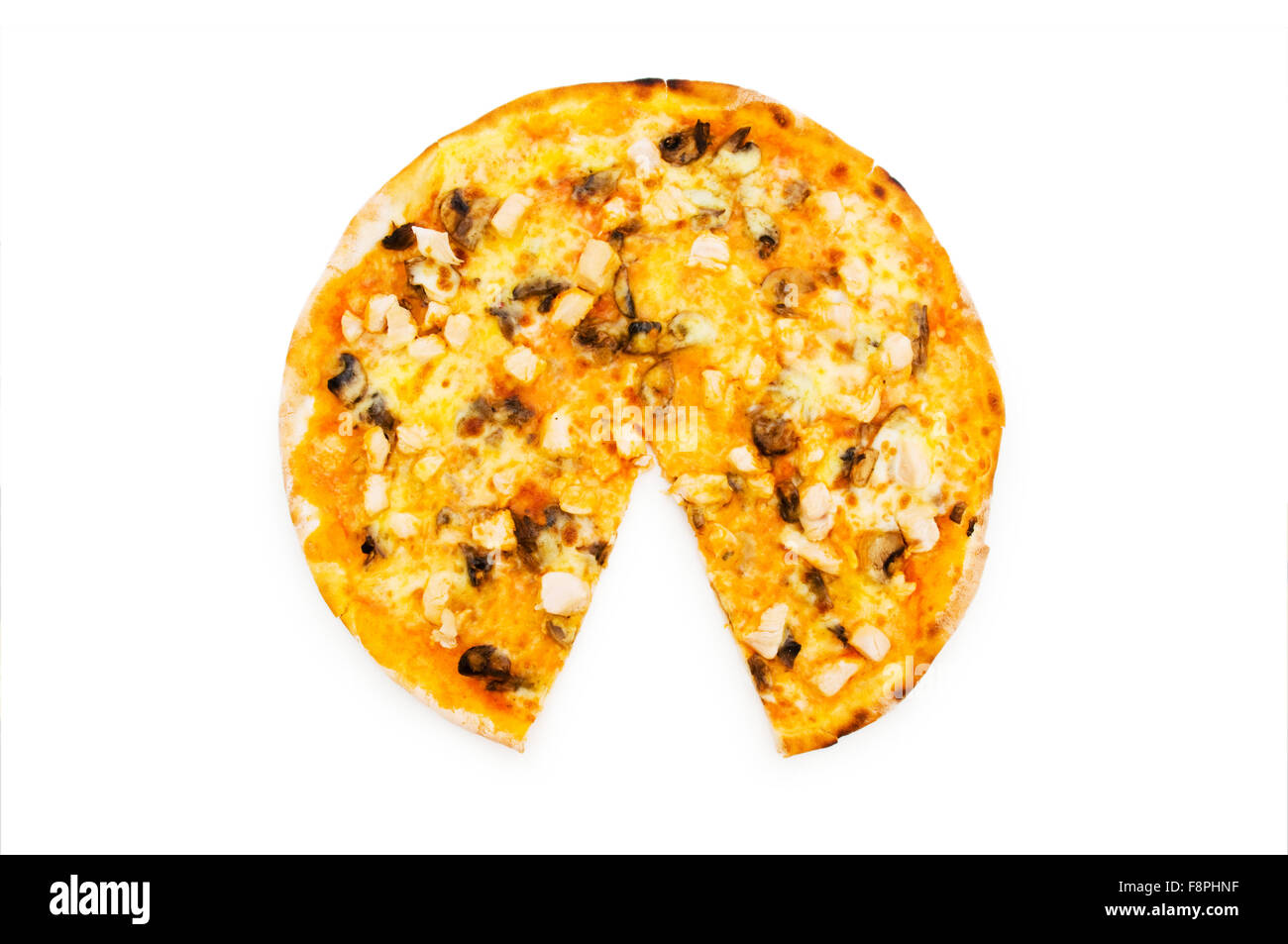 Round pizza isolated on the white background Stock Photo - Alamy