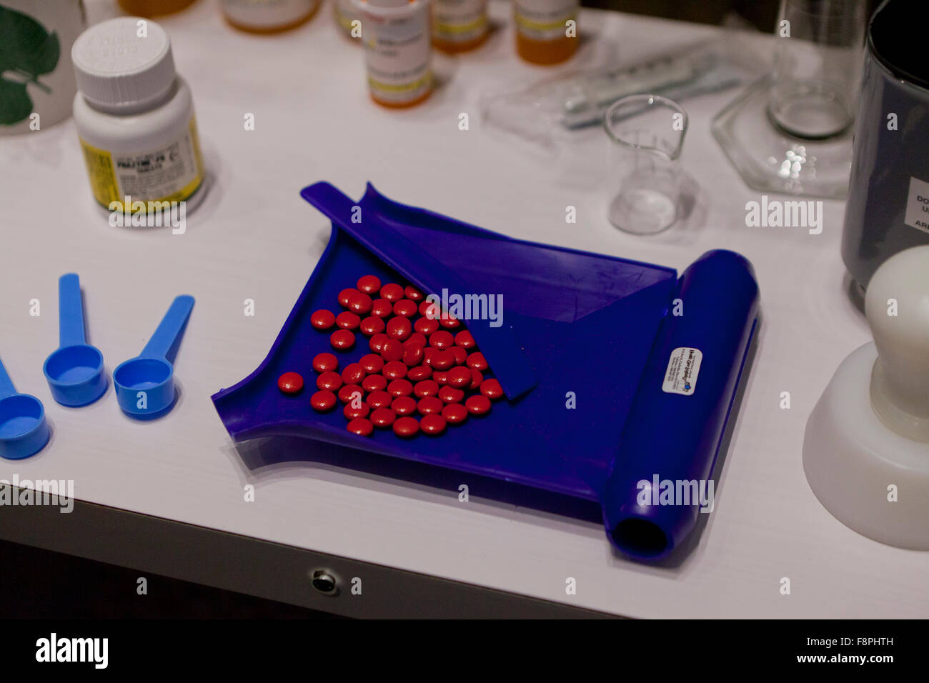 Prescription drugs / pill counting tray - USA Stock Photo - Alamy