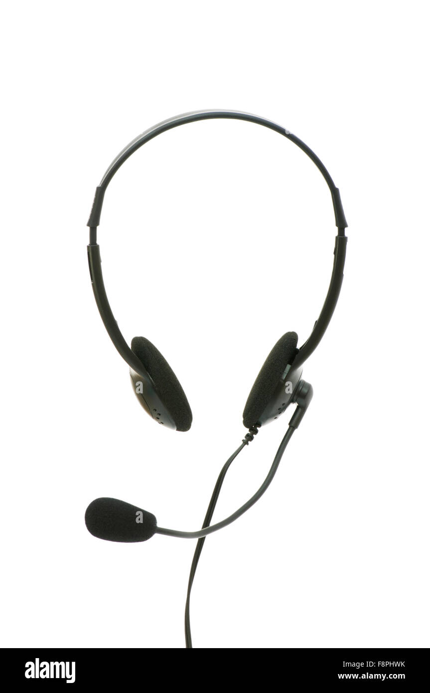 Headset isolated on the white background Stock Photo - Alamy
