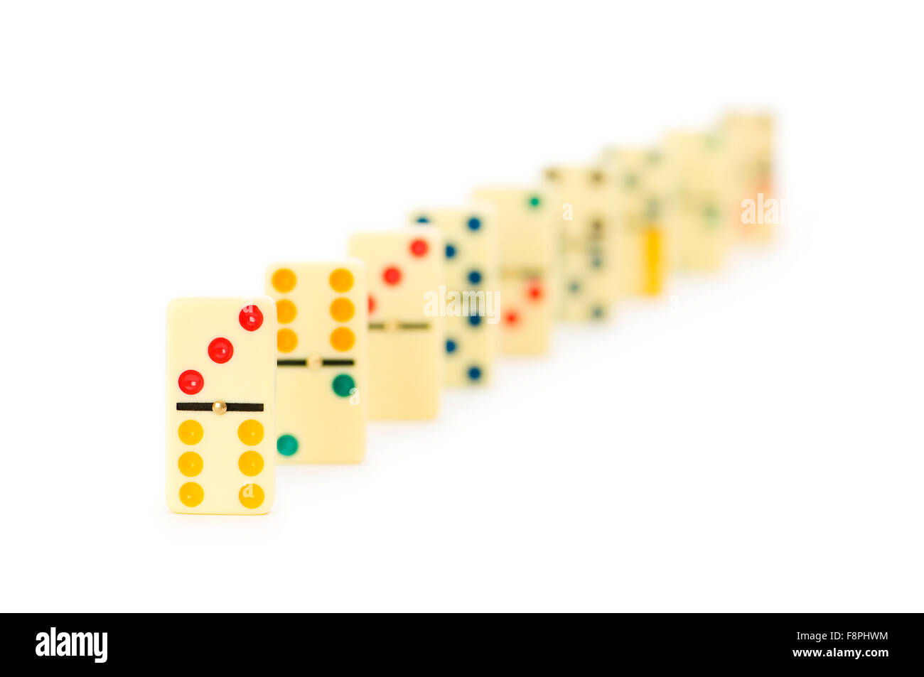Colourful dominoes isolated on the white Stock Photo - Alamy