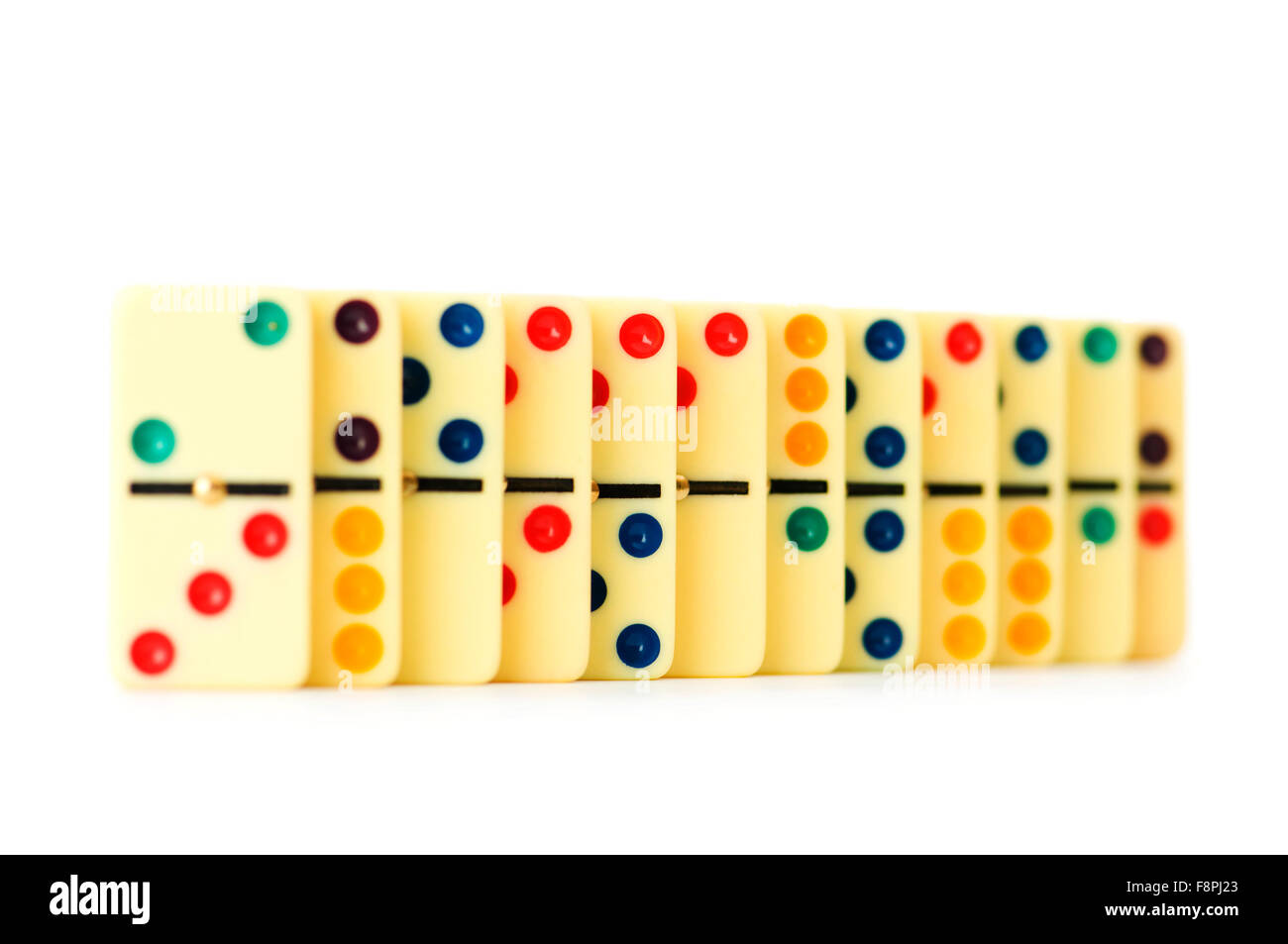 Colourful dominoes isolated on the white Stock Photo - Alamy