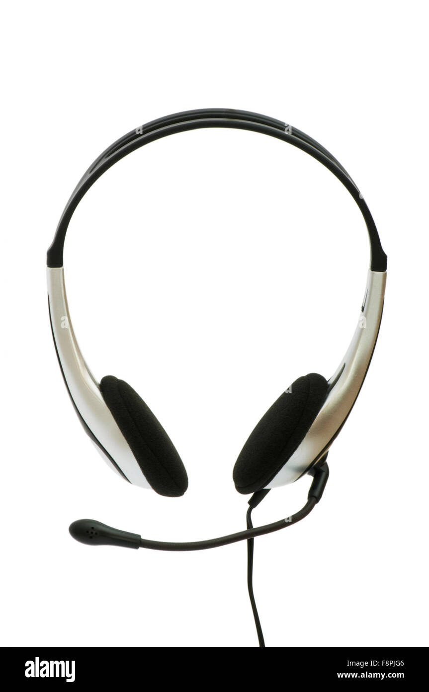 Headset isolated on the white background Stock Photo - Alamy