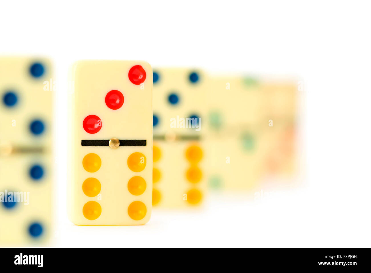 Colourful dominoes isolated on the white Stock Photo - Alamy