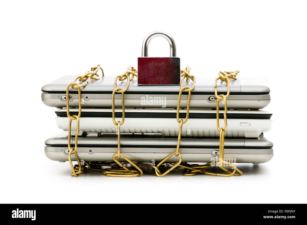 Concept of computer security with laptop and chain Stock Photo - Alamy