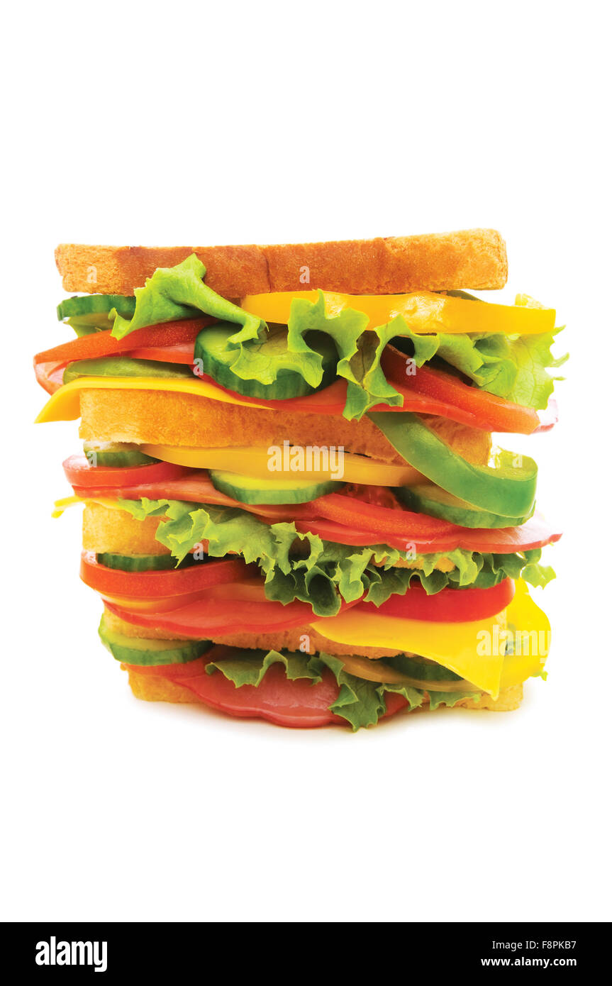 Giant sandwich isolated on the white background Stock Photo - Alamy
