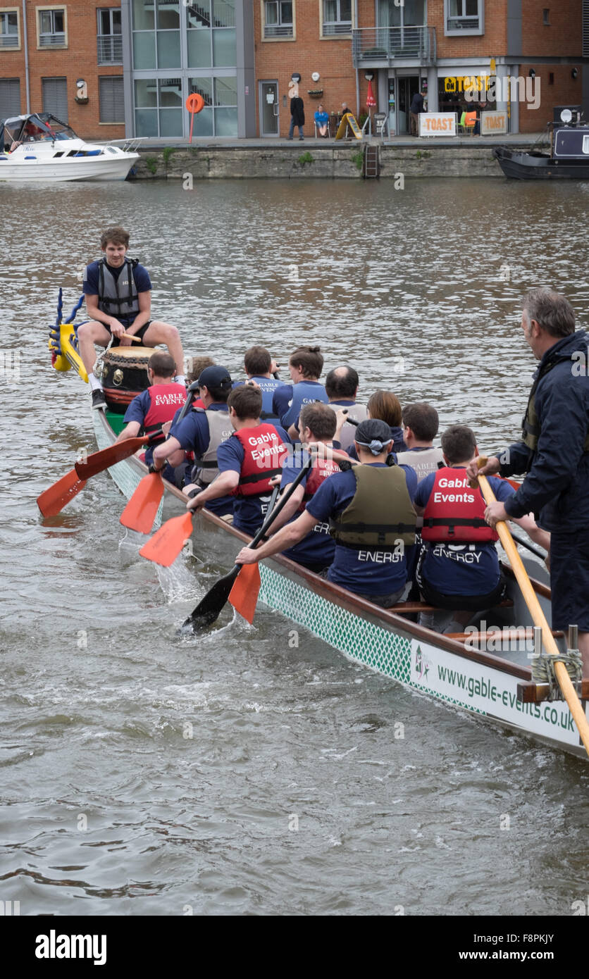 Dragon boat racing in Gloucester docks Stock Photo - Alamy