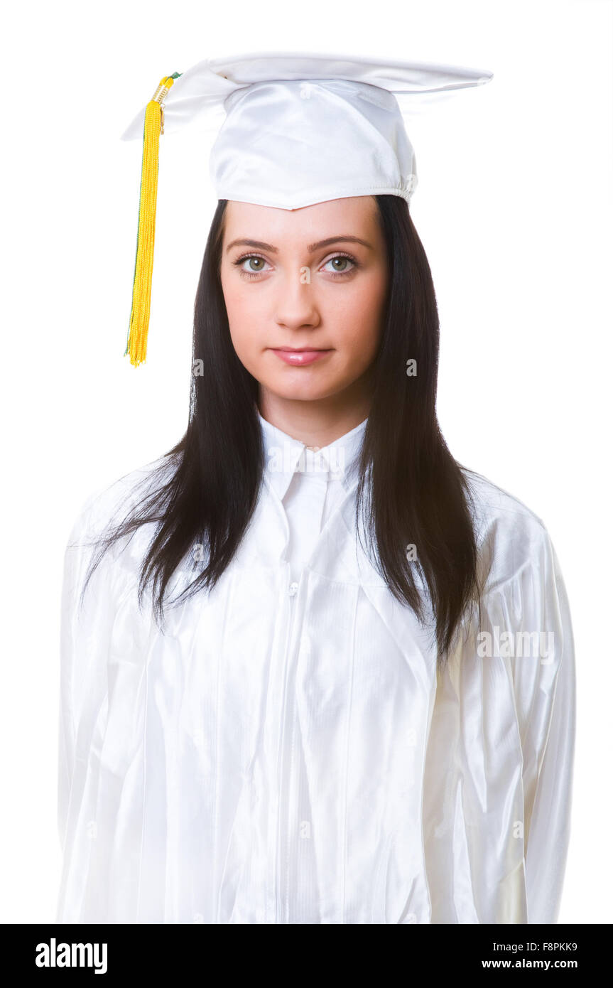 Young graduate isolated on the white background Stock Photo - Alamy