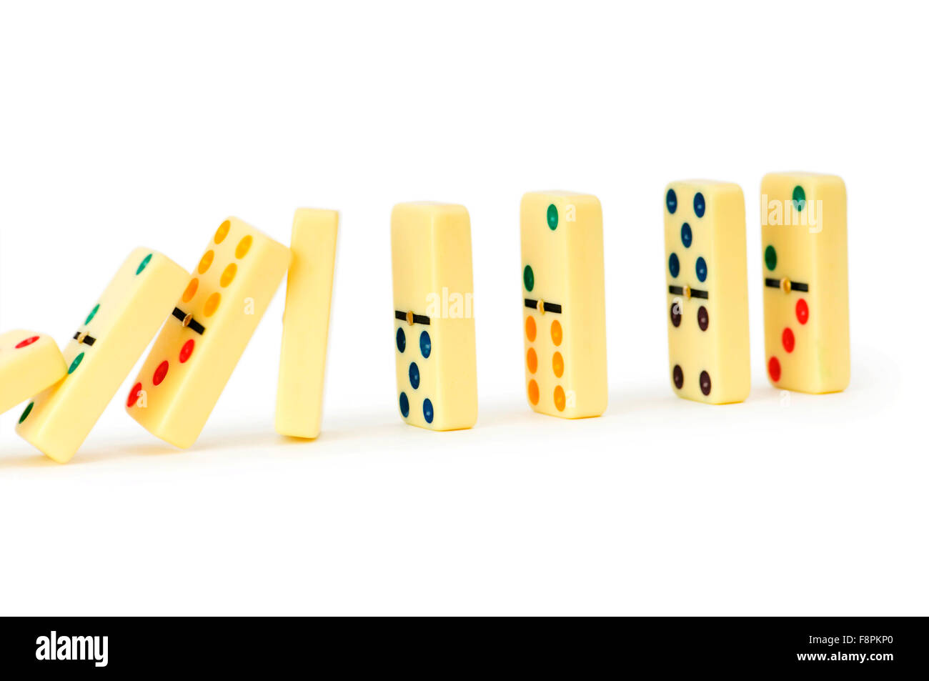 Colourful dominoes isolated on the white Stock Photo - Alamy