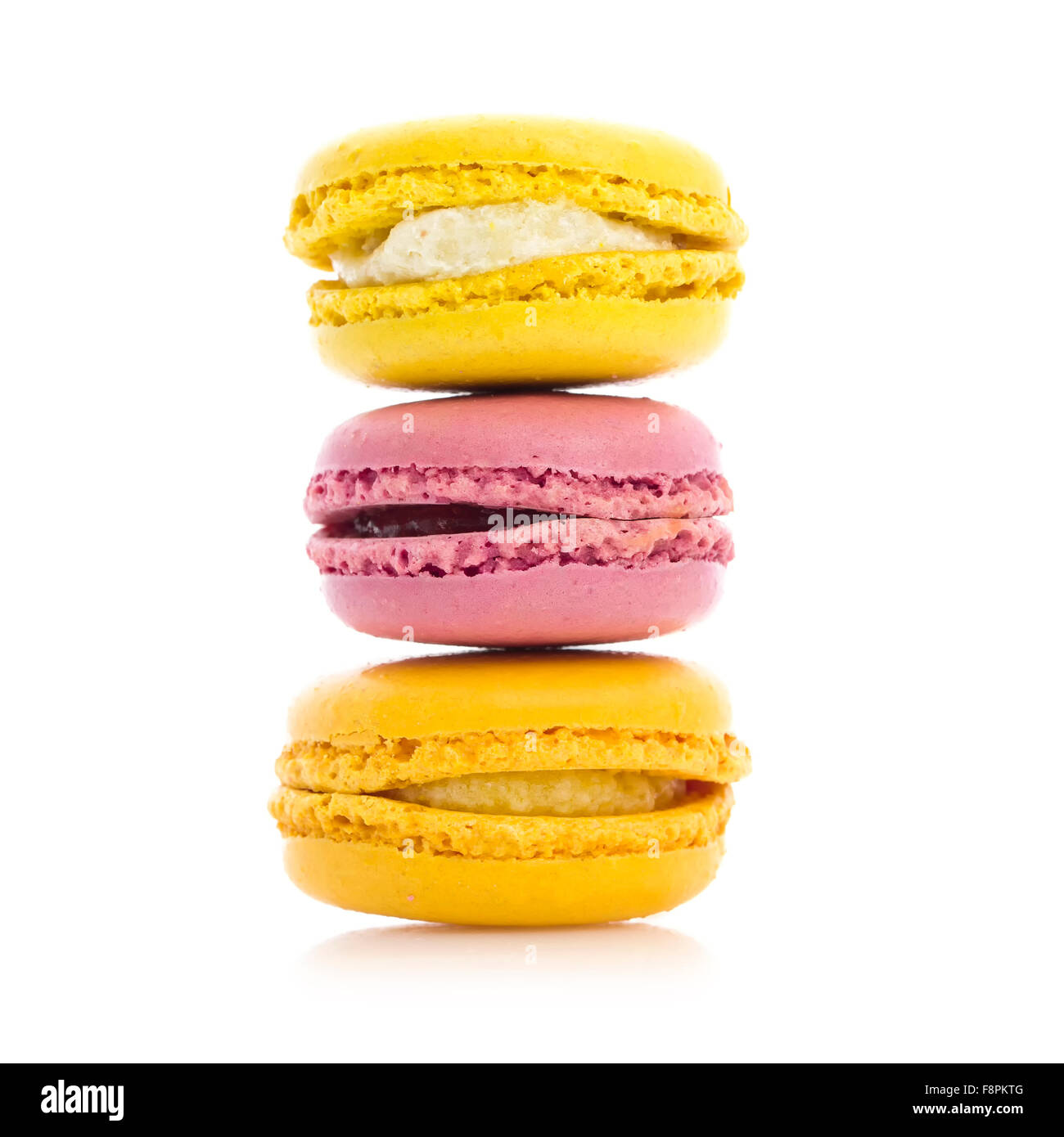 French Macaroons on a White Background Stock Photo - Alamy
