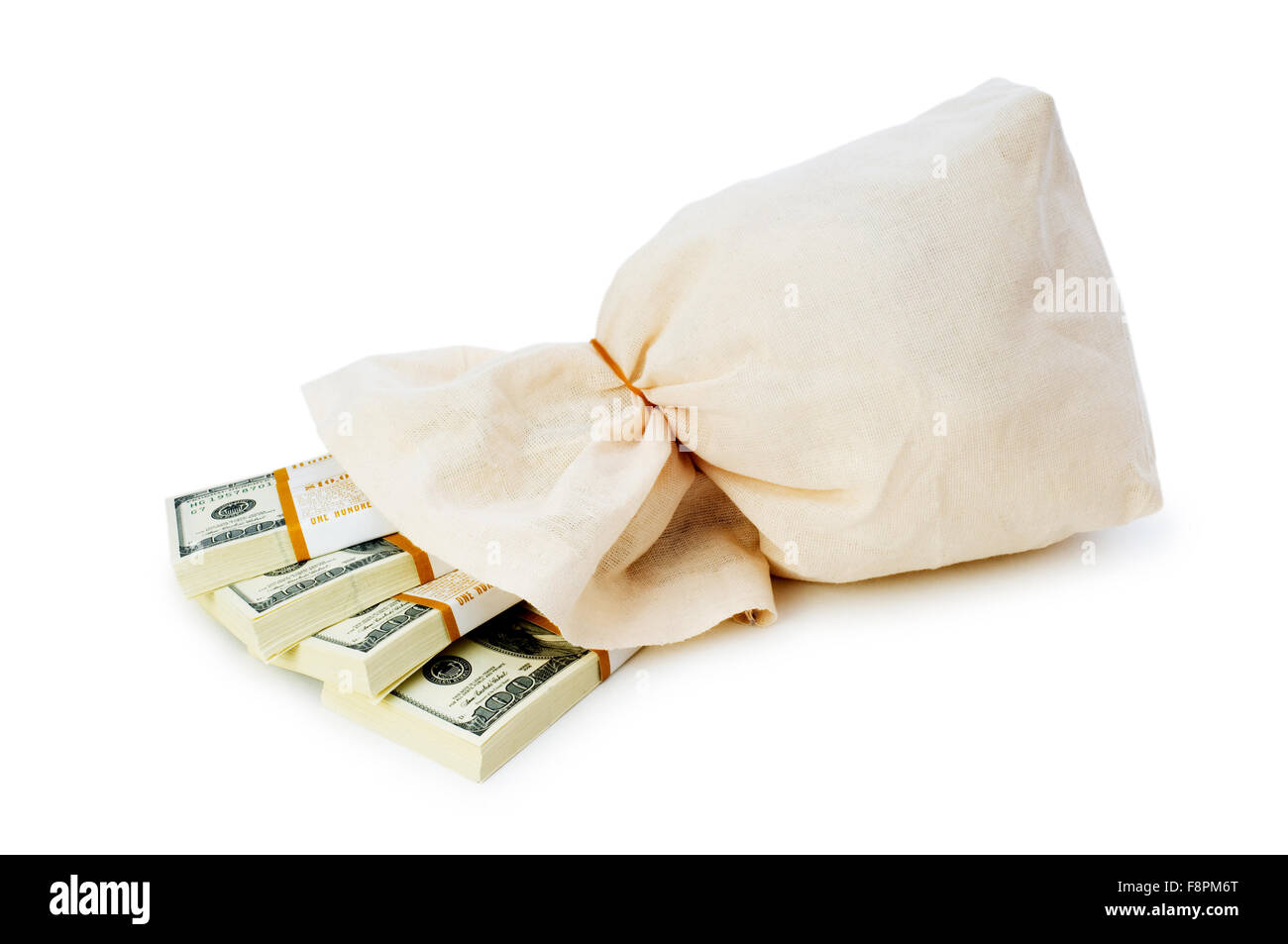 Sacks of money isolated on the white Stock Photo - Alamy