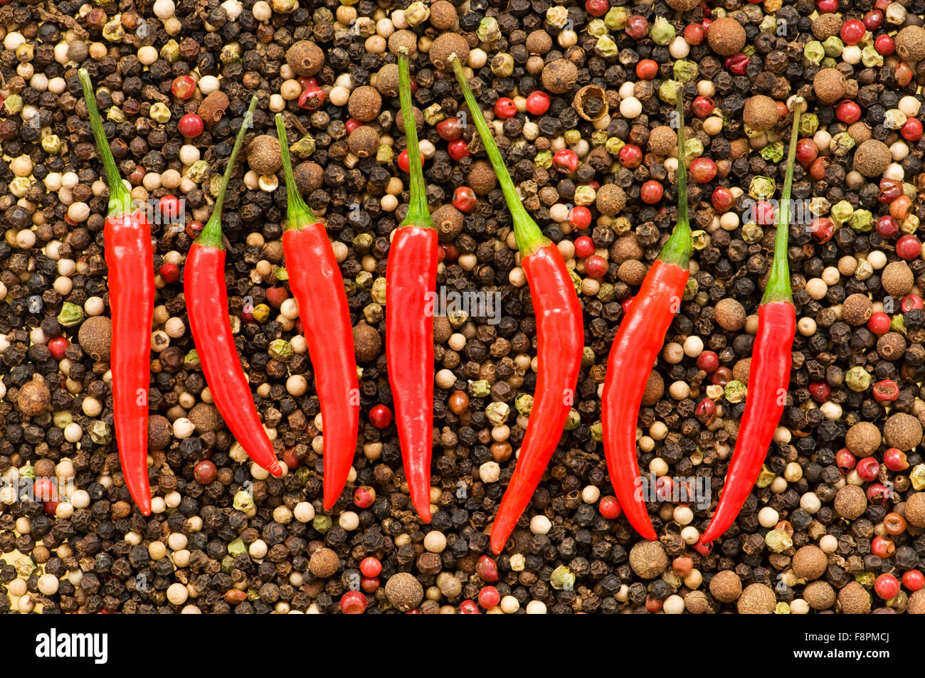 Red peppers on pepper background Stock Photo - Alamy