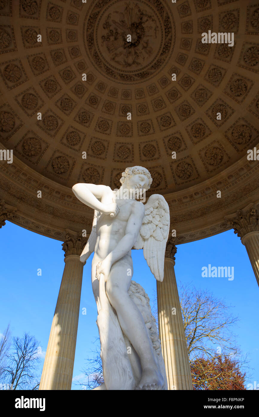 The statue of Cupid by Mouchy on display in The Temple of Love within ...