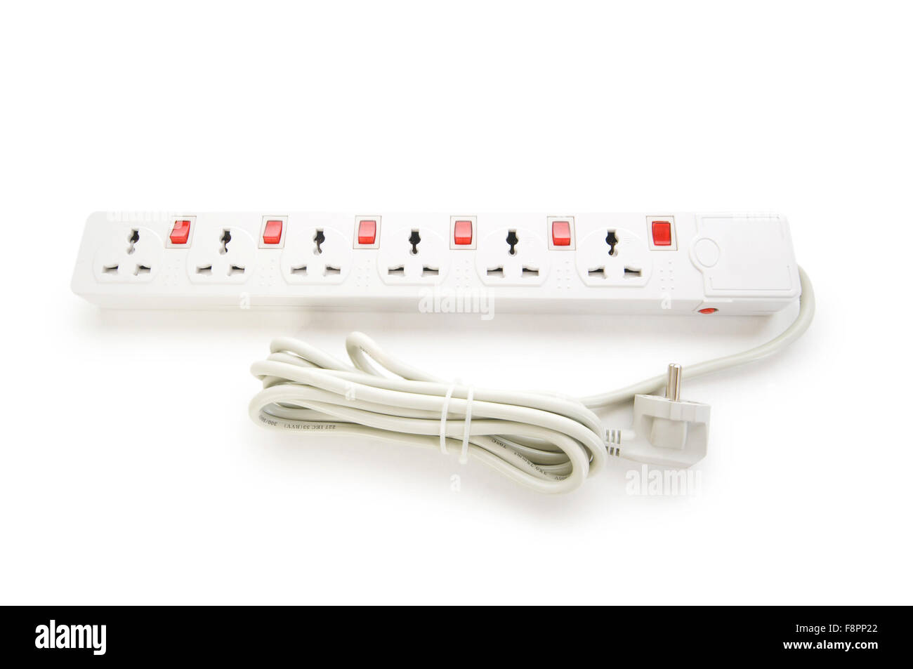 Extension cord isolated on the white background Stock Photo - Alamy
