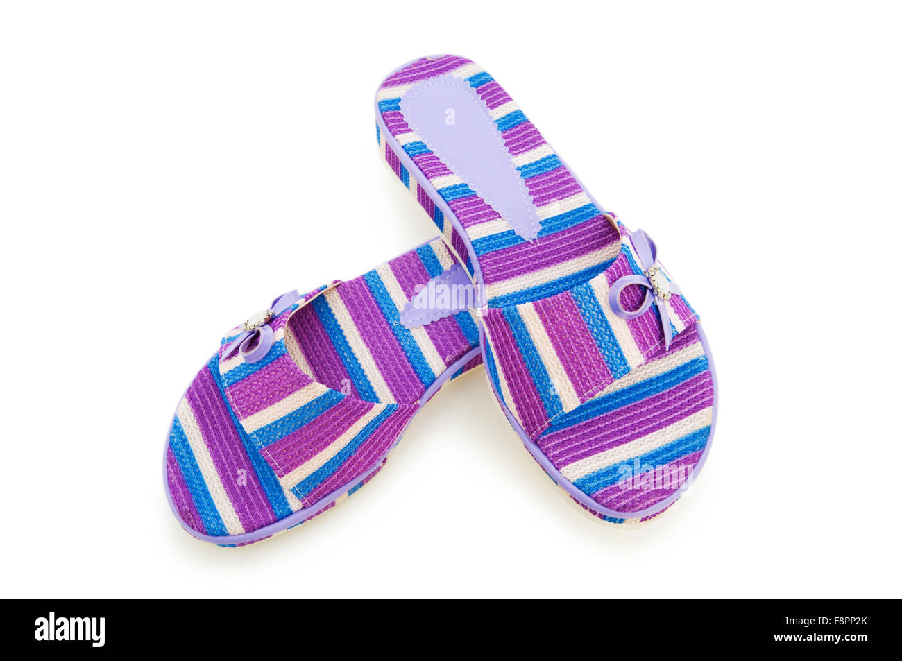 Elegant slippers isolated on the white background Stock Photo - Alamy