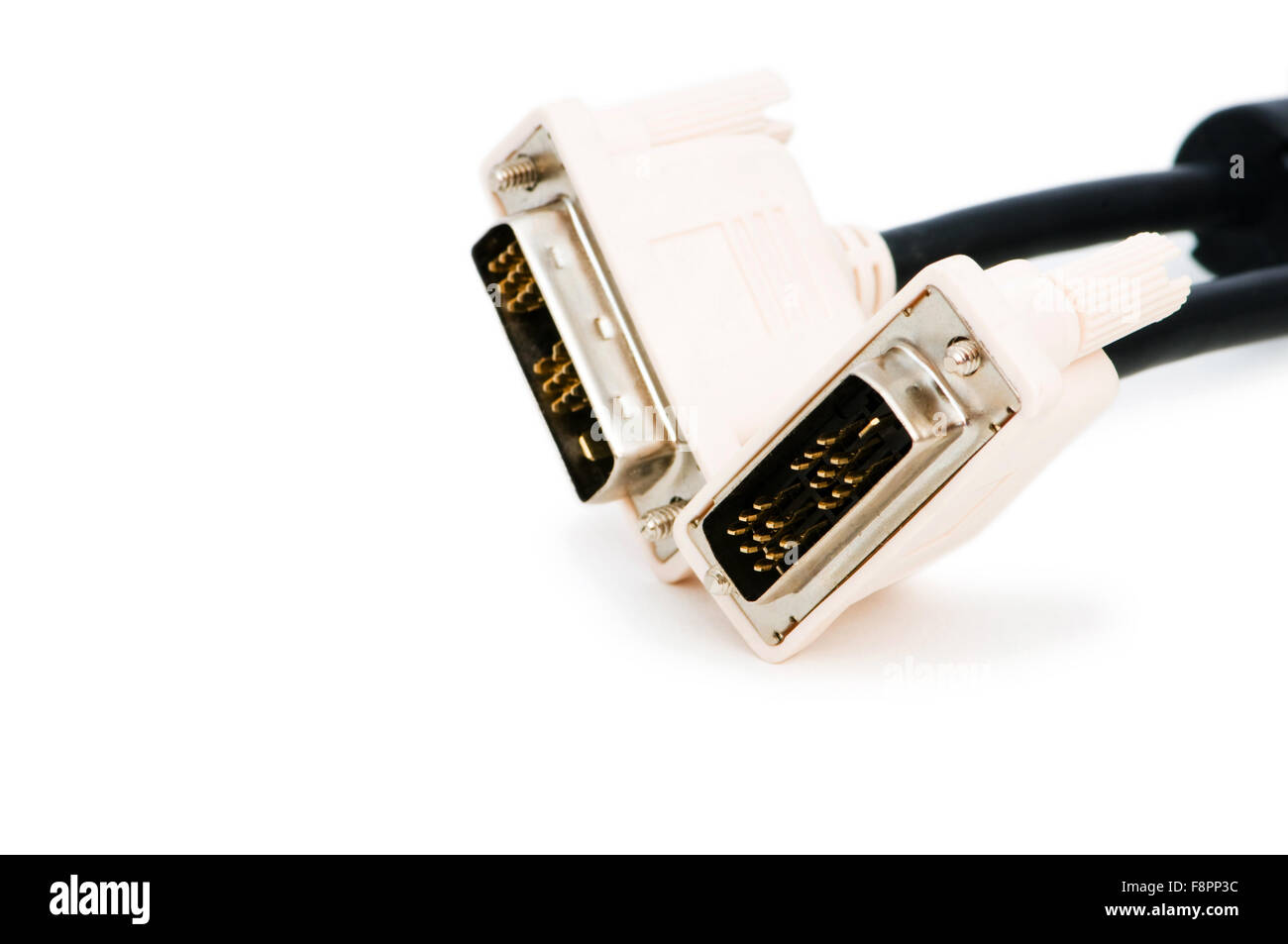 DVI cable isolated on the white background Stock Photo - Alamy