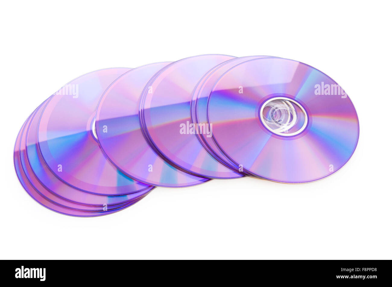Many DVD's isolated on the white background Stock Photo - Alamy