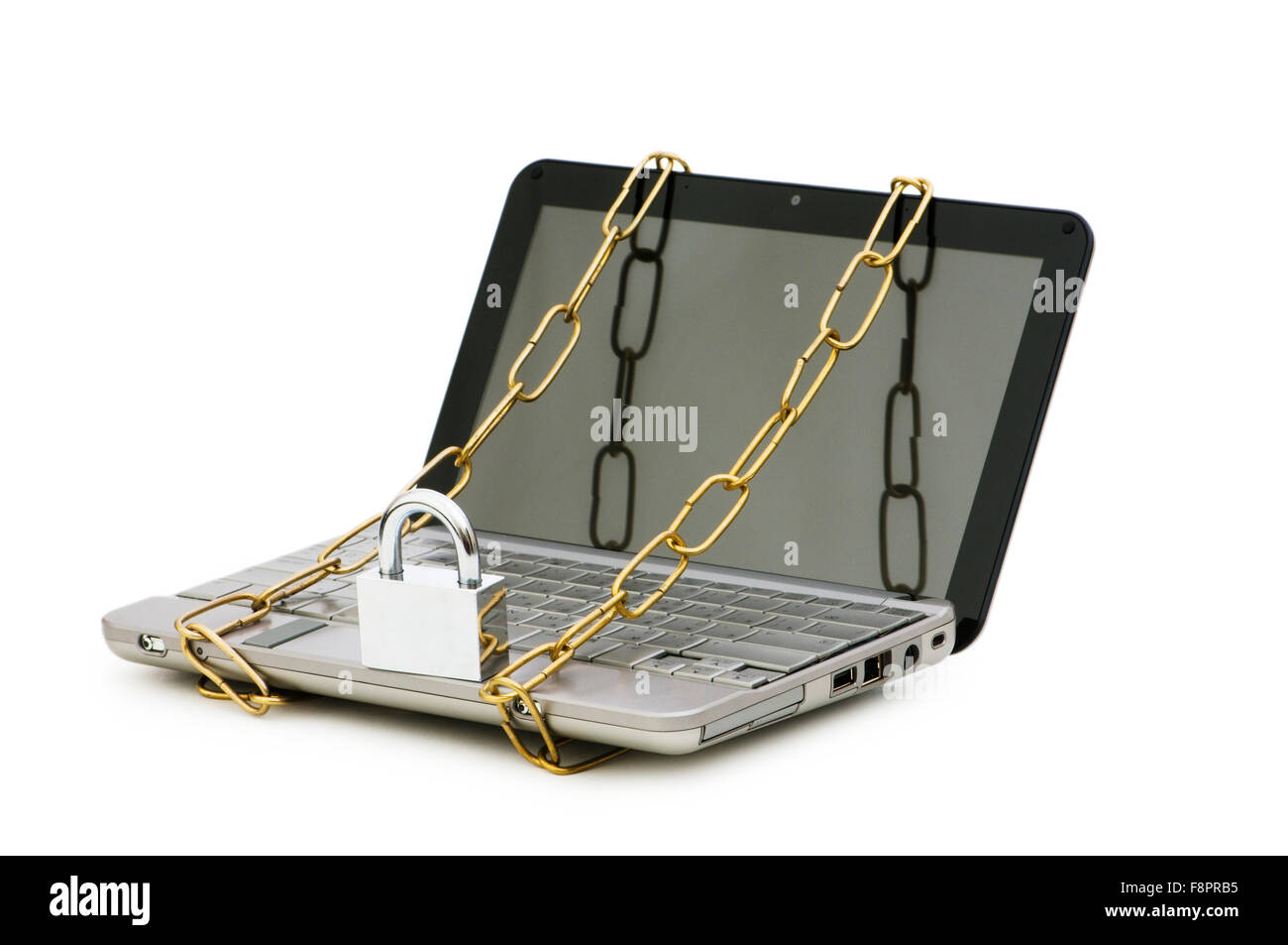 Concept of computer security with laptop and chain Stock Photo - Alamy