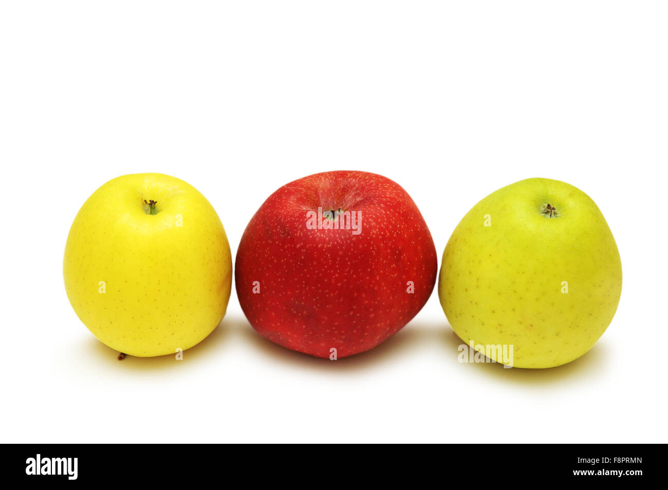 Three apples isolated on the white background Stock Photo - Alamy