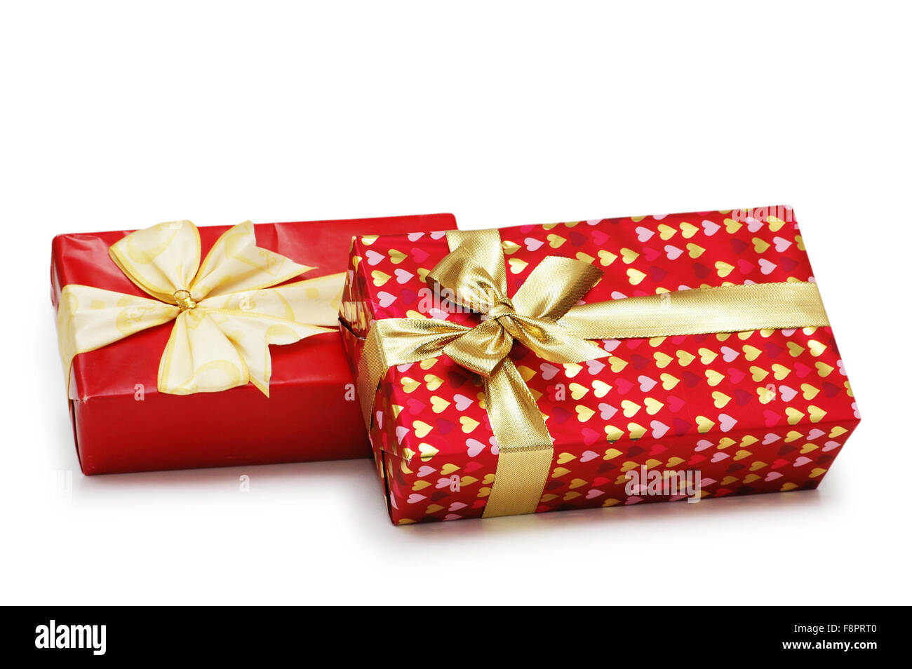 Two gifts boxes isolated on the white Stock Photo - Alamy