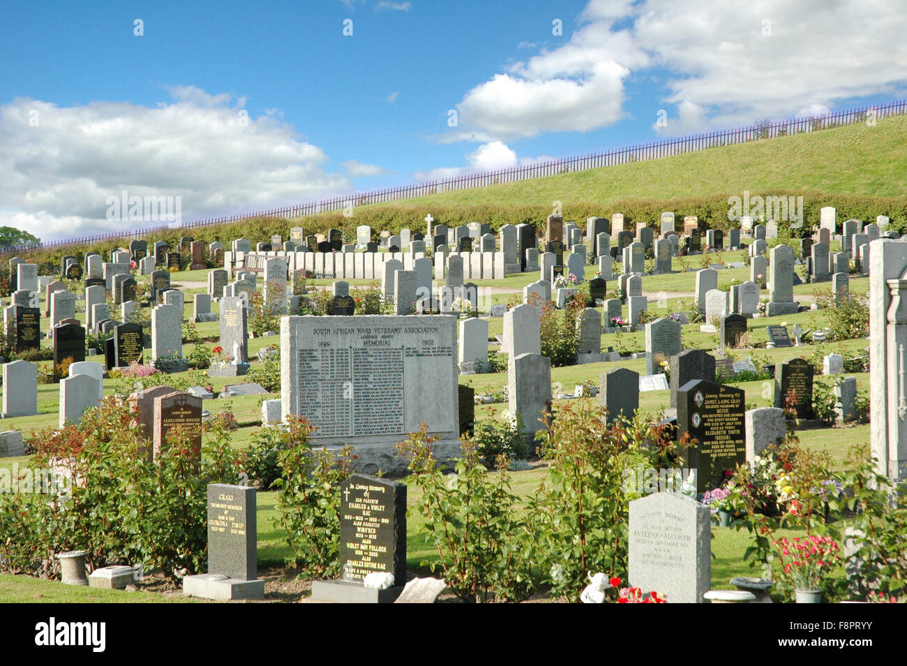 Landscape photo of old cemetery with many tombstones Stock Photo - Alamy