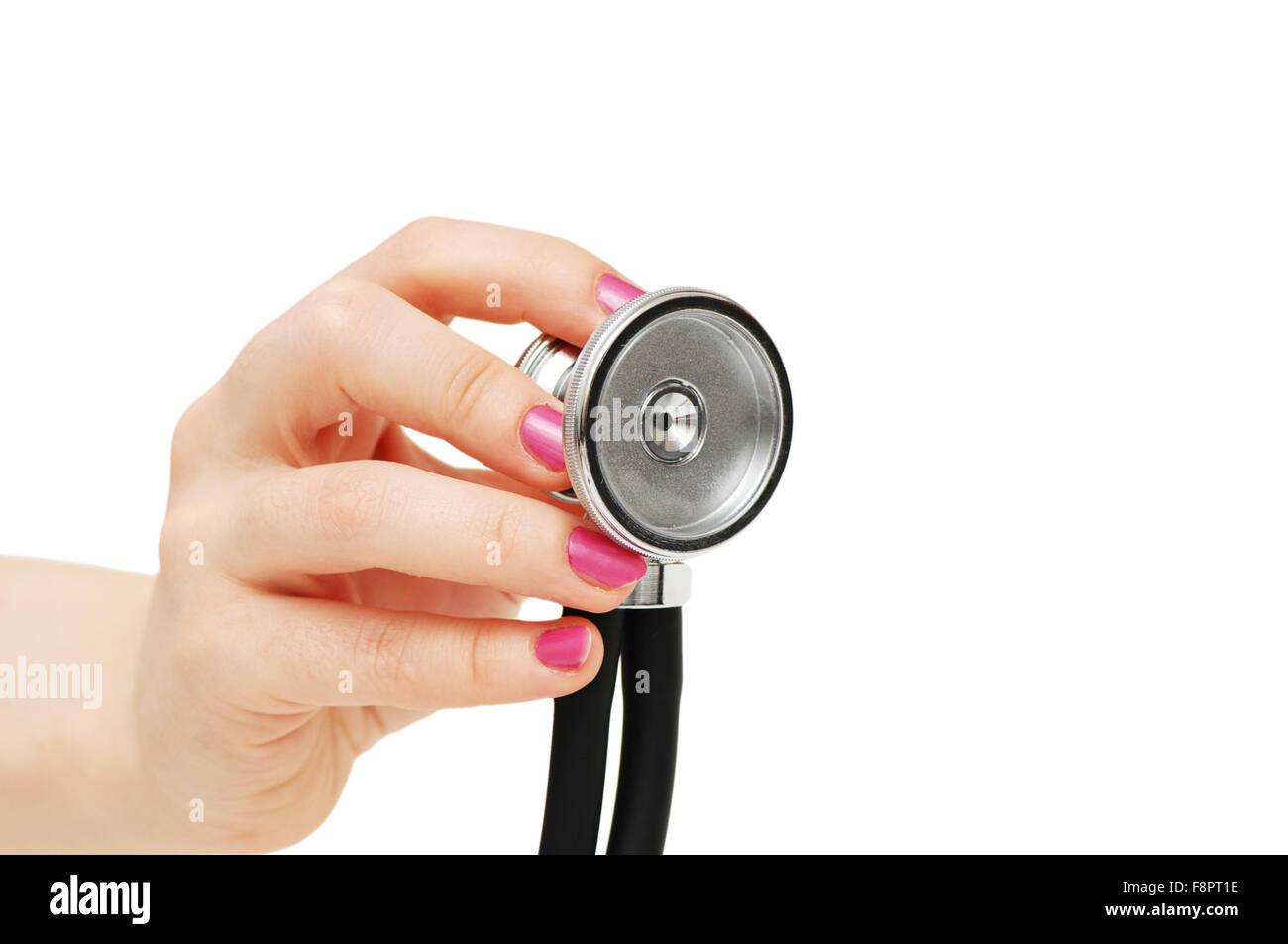 Hand holding stethoscope isolated on the white Stock Photo - Alamy