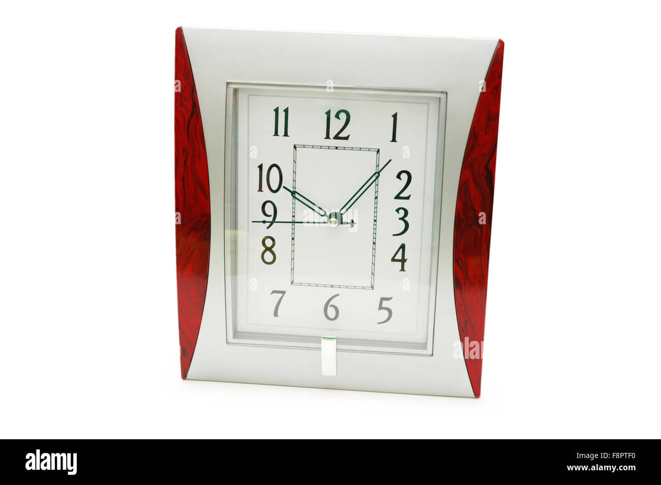 Square clock isolated on the white background Stock Photo - Alamy
