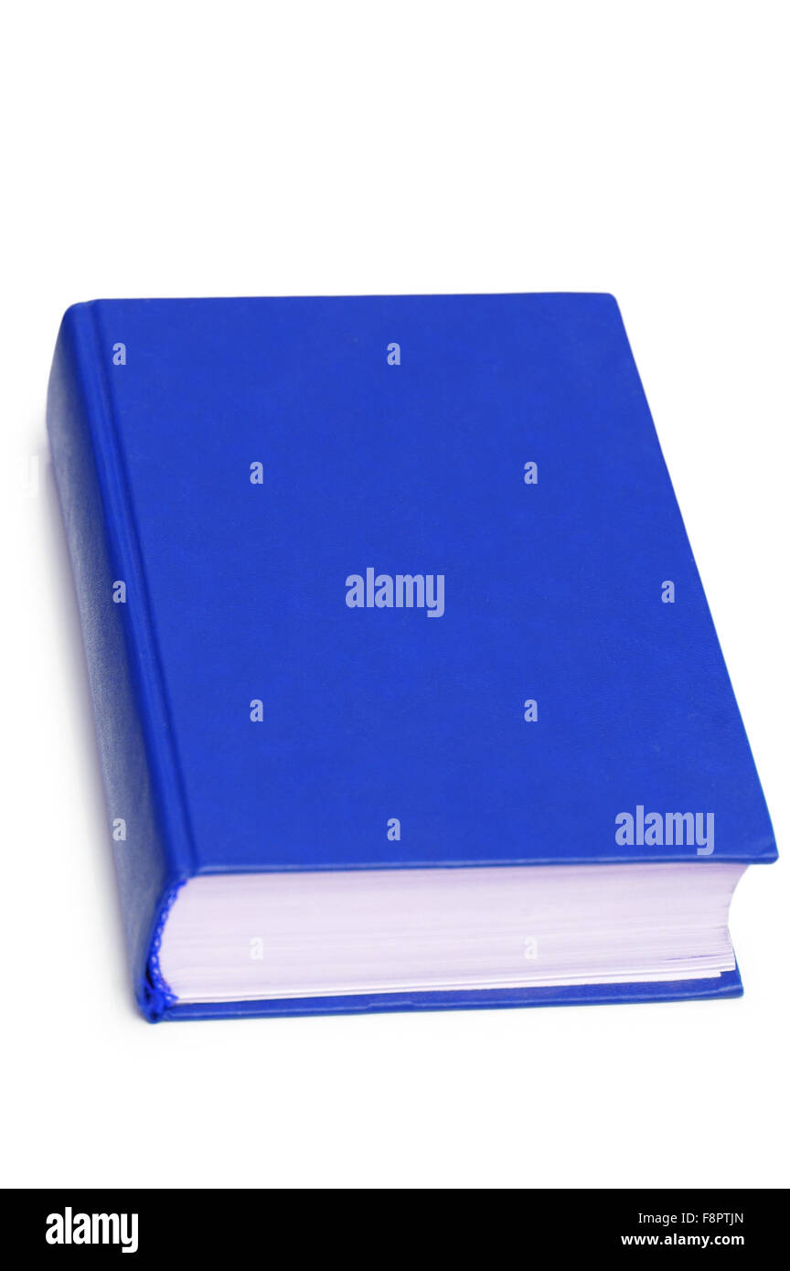 Blue book isolated on the white background Stock Photo - Alamy
