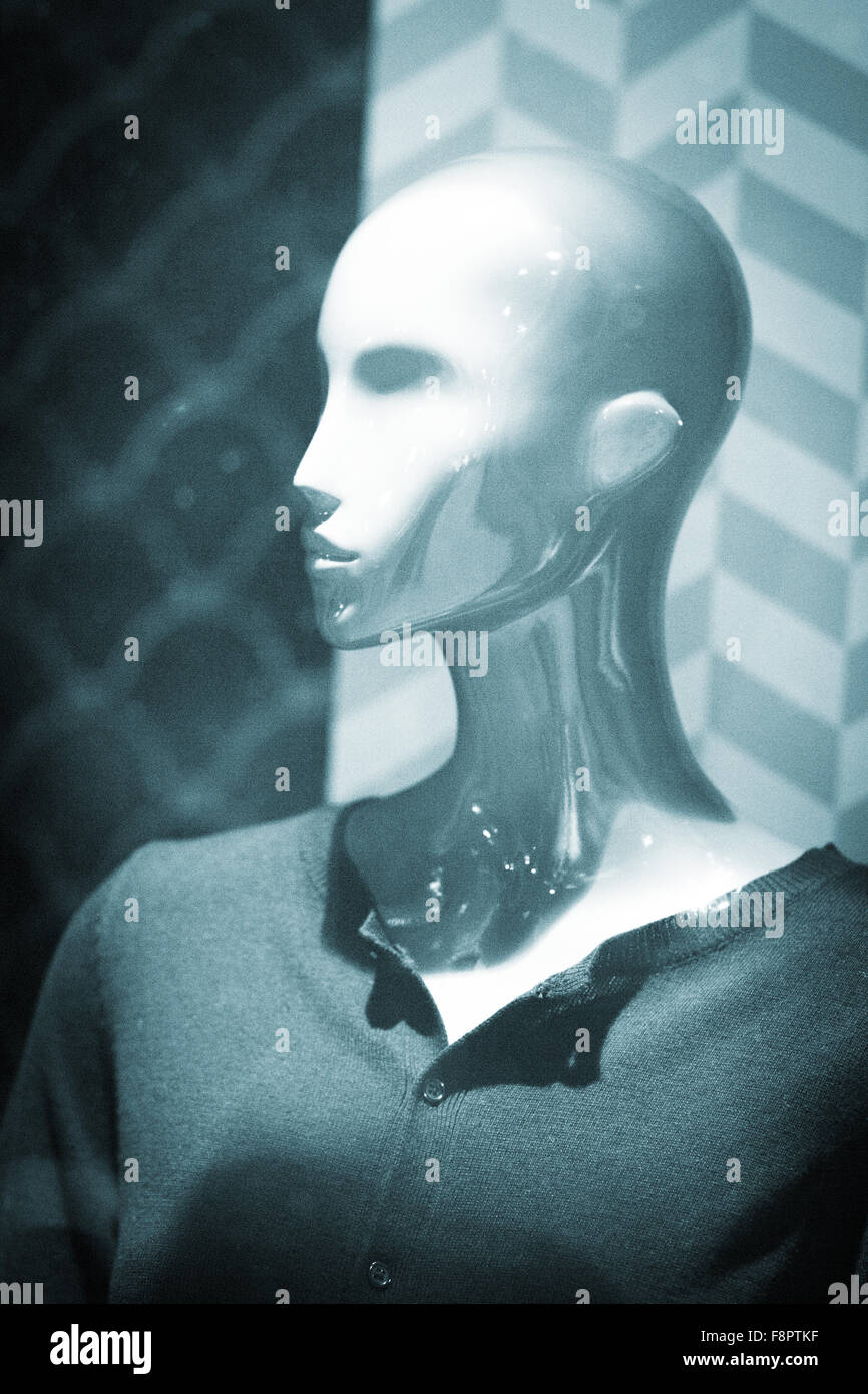 Shop dummy fashion mannequin in department store boutique window ...