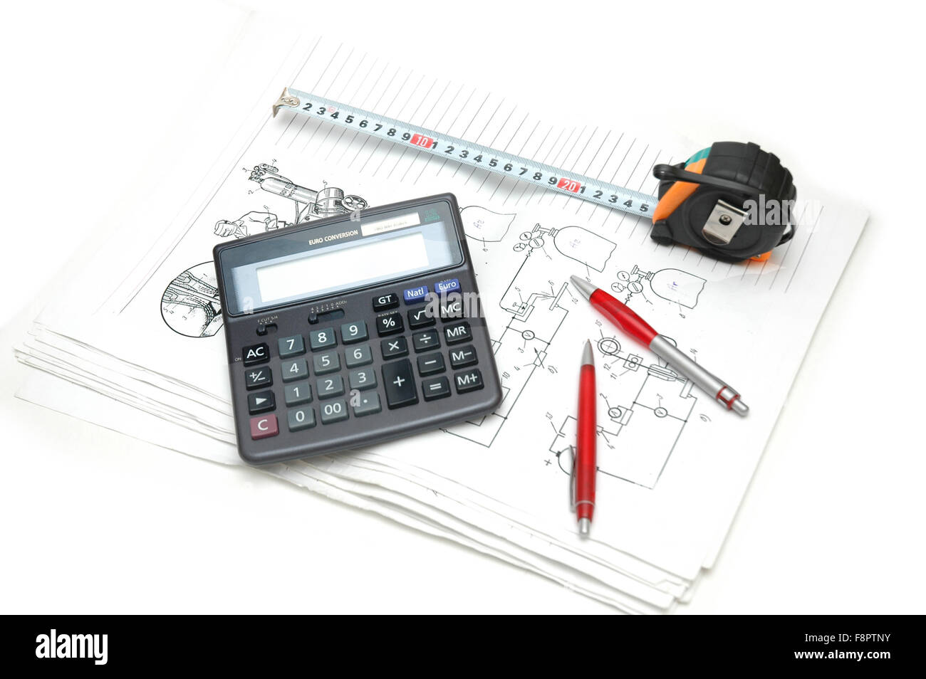 Technical Drawings Calculator Cut Out Stock Images & Pictures - Alamy