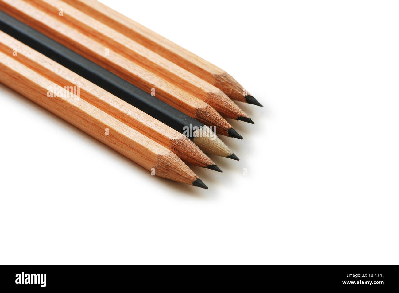 Six pencils isolated on the white background Stock Photo - Alamy