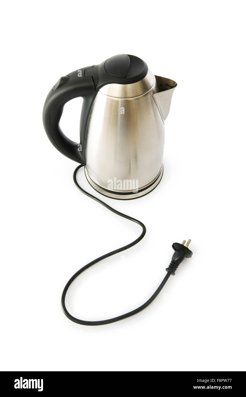 Shiny kettle isolated on the white background Stock Photo - Alamy