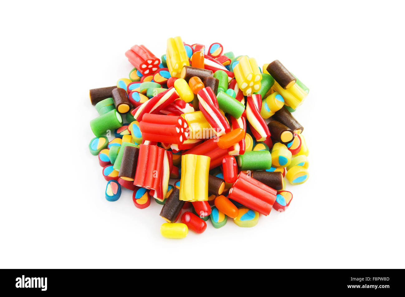Colourful sweets isolated on the white background Stock Photo - Alamy